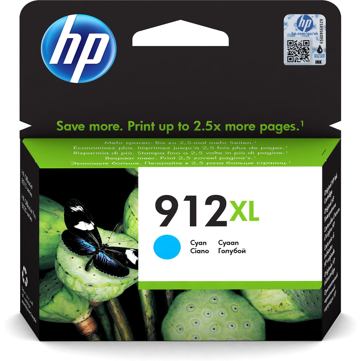 HP 912XL Cyan High Yield Printer Ink Cartridge Original 3YL81AE Single ...
