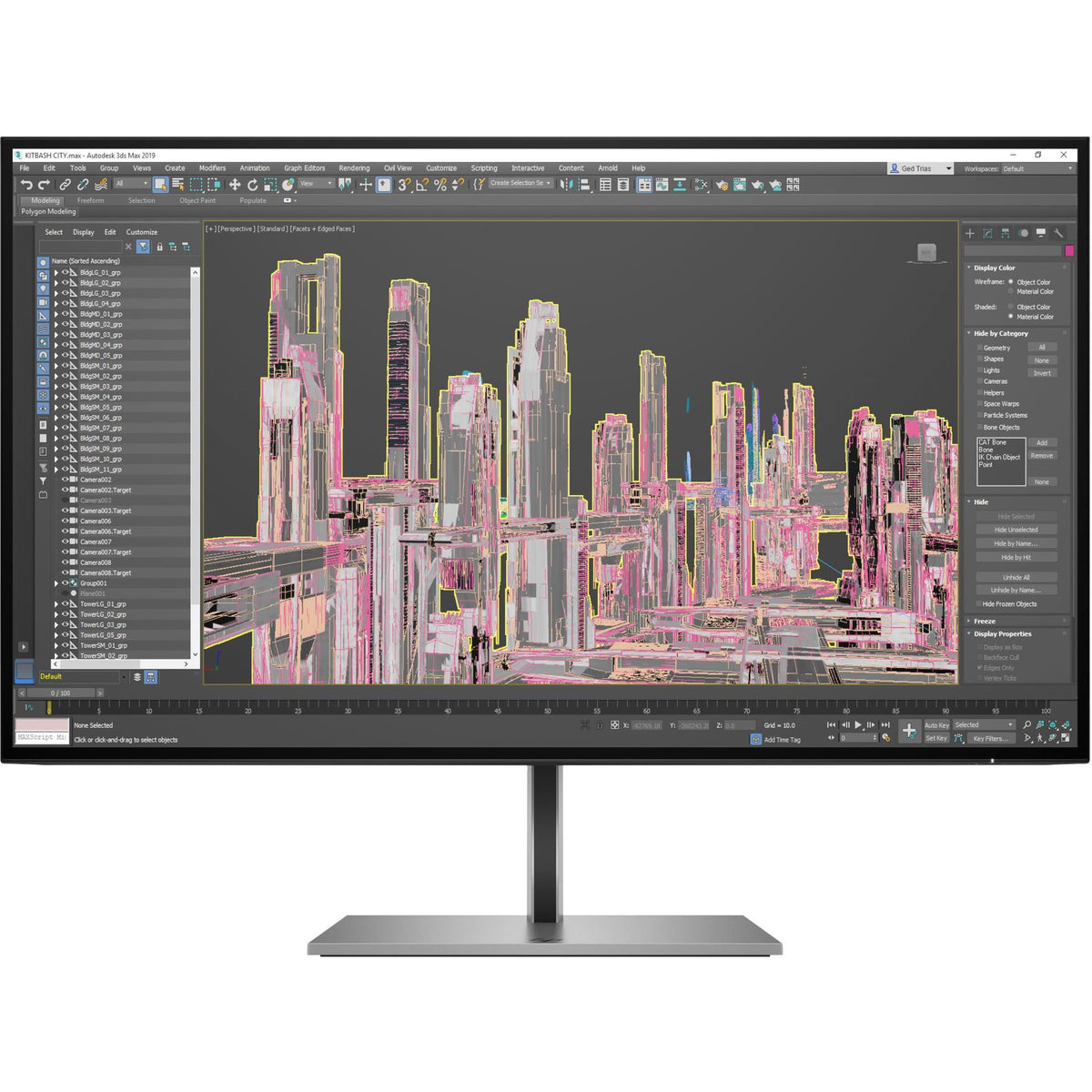 HP Z27u G3 27-inch 2560 x 1440p QHD 16:9 60Hz 5ms IPS LED Monitor 1B9X ...