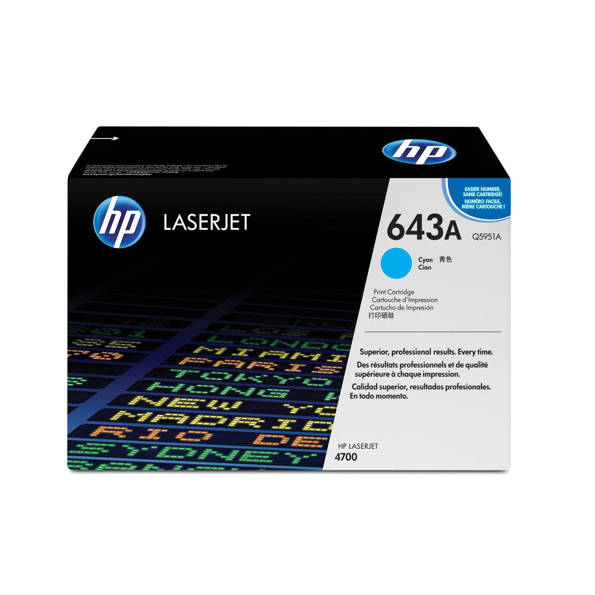 HP 643A Cyan Toner Cartridge 10,000 Pages Original Q5951A Single-pack ...