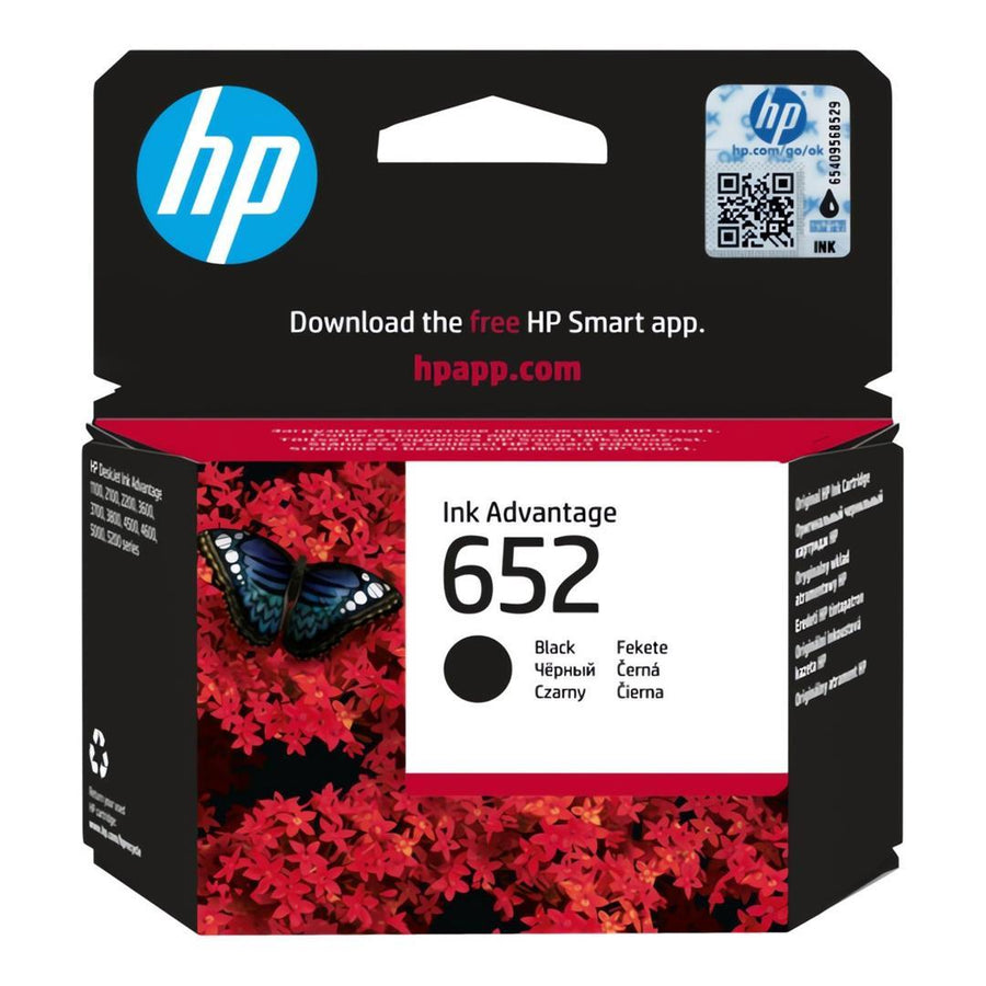 HP 652 Ink Advantage Black Printer Cartridge Original F6V25AE Single-p ...